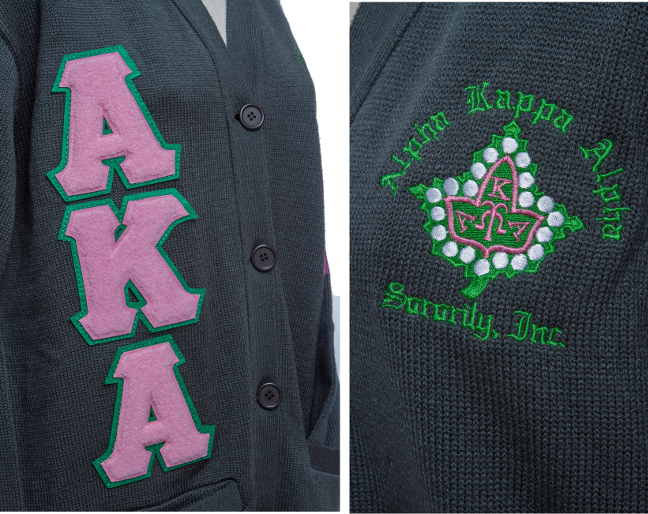 Alpha Kappa Alpha Sorority Grey Cardigan sweater