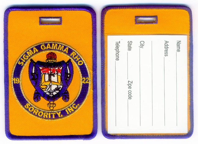 Sigma Gamma Rho Sorority Large Embroidered Luggage Tags - Set of 2